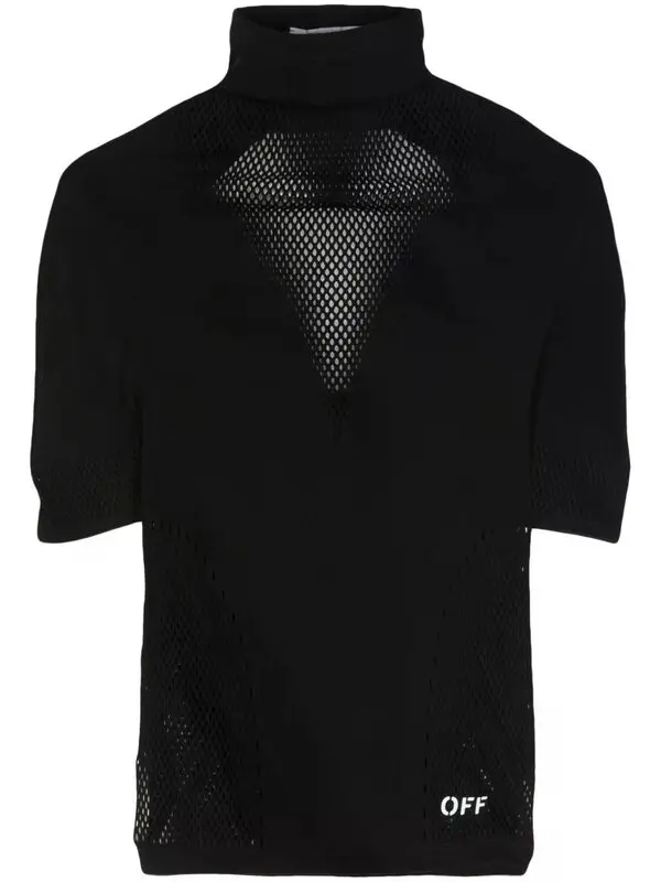 Off-White Logo-print Open-knit Top
