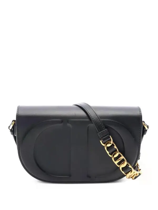 Dior 2010s Cd Signature Chain Shoulder Bag - Black