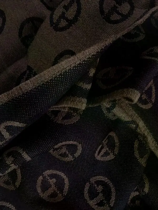 Giorgio Armani Monogram-pattern Frayed Scarf