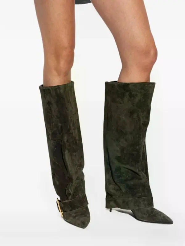 Balmain Anthem Buckle-detail Suede Boots