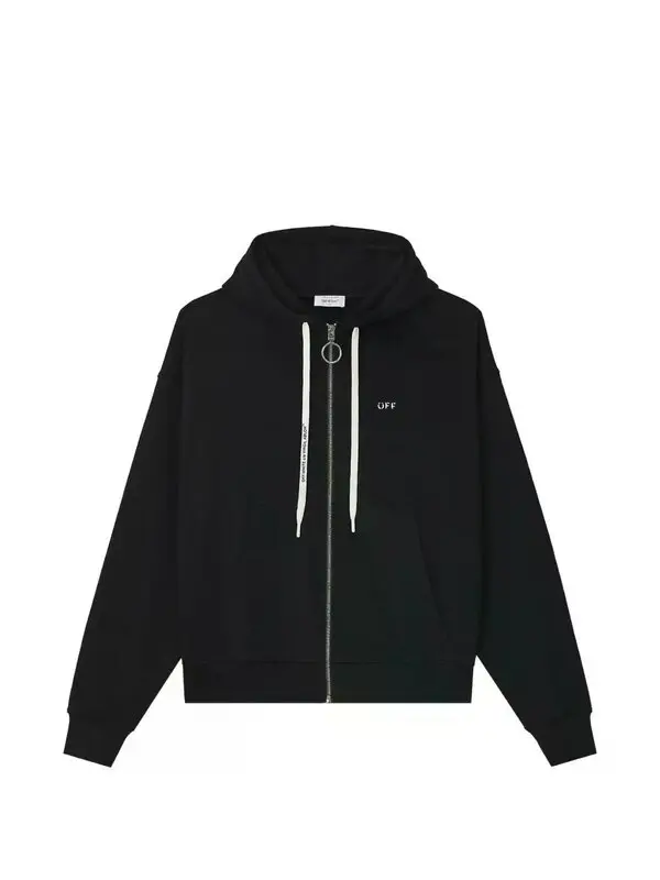 Off-White Logo-print Zip-up Hoodie