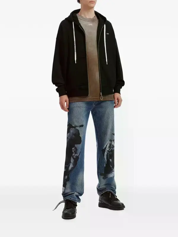 Off-White Logo-print Zip-up Hoodie