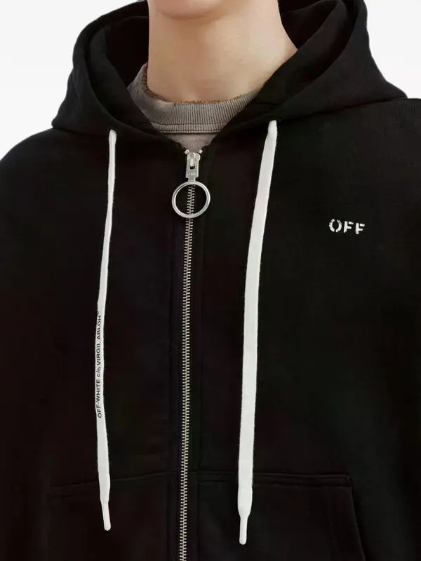 Off-White Logo-print Zip-up Hoodie