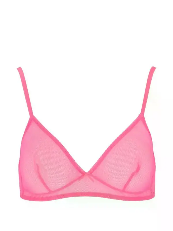 LAURA URBINATI Bow-detail Mesh Bra - Pink