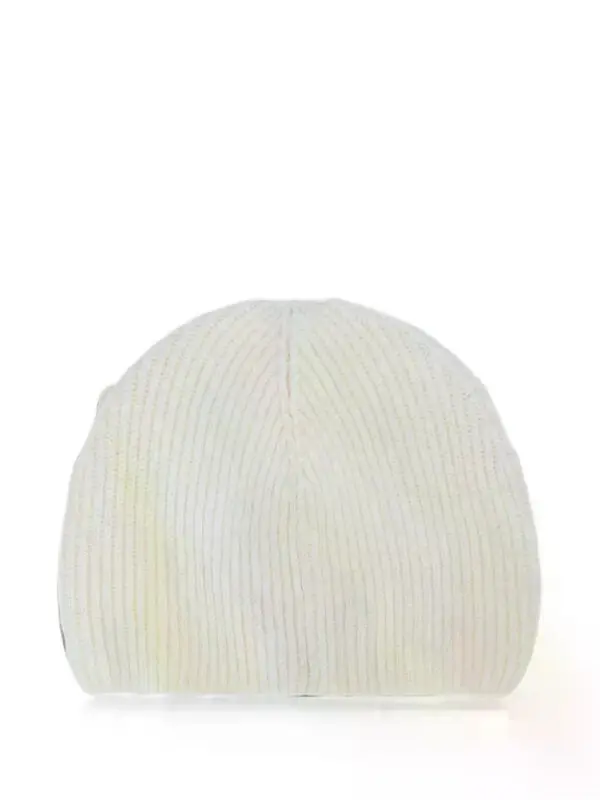 CHARLES JEFFREY Ribbed Knit Ear Detail Beanie - Neutrals