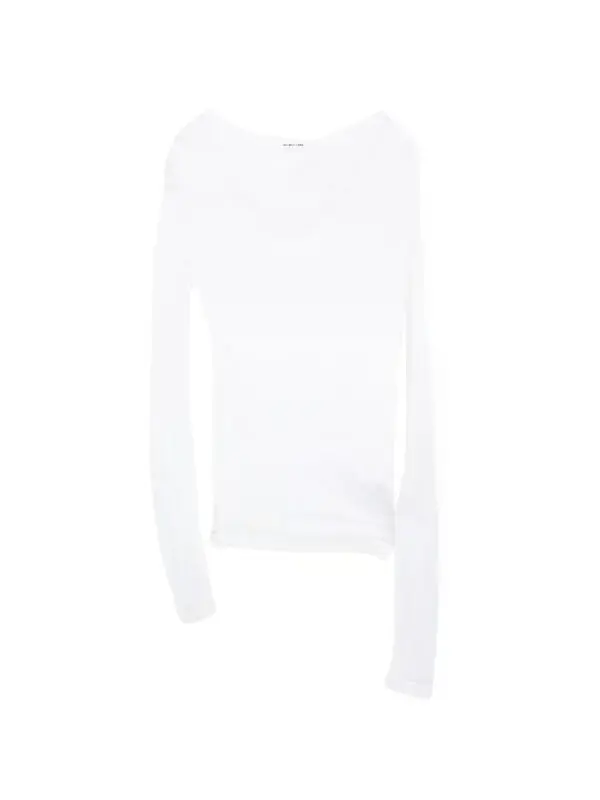 Helmut Lang Twisted Long-sleeve Sheer Top