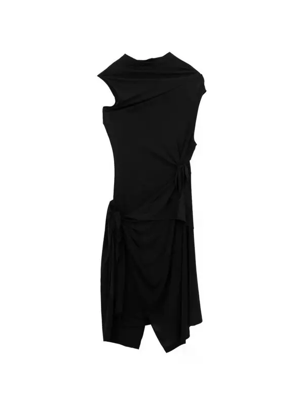 Helmut Lang Draped Asymmetric Dress - Black