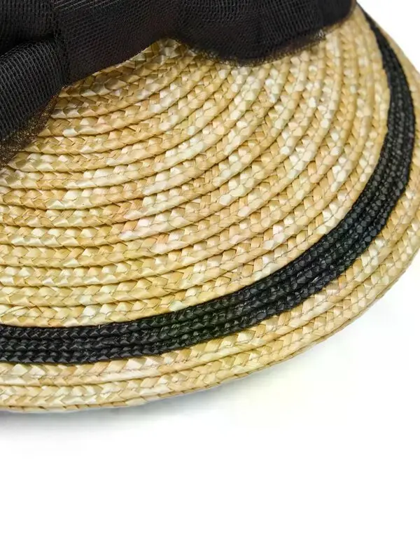 CA4LA Bow-embellished Straw Hat