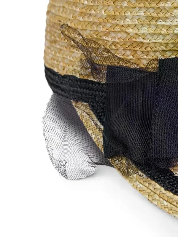 CA4LA Bow-embellished Straw Hat