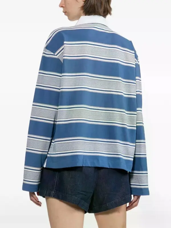 Rag & Bone Striped Long-sleeve Polo Shirt