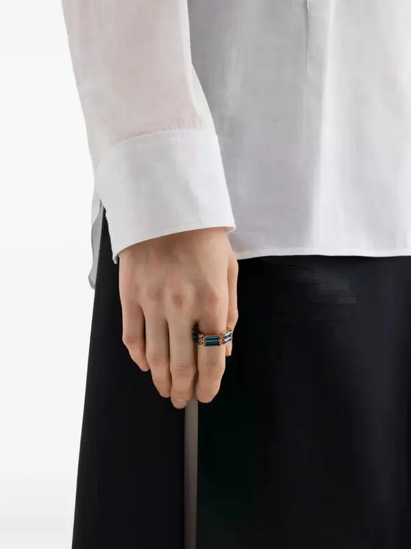 JIL SANDER Crystal-embellished Handcrafted Ring - Gold