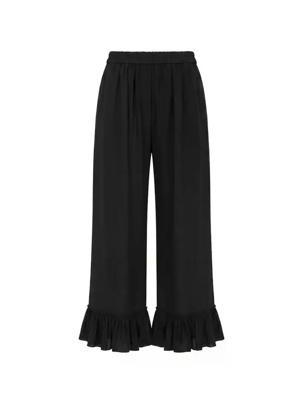 Chloé Cropped Fluid Pants In Crêpe De Chine