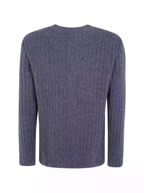 LARDINI Le Origini Ribbed-knit Button-up Cardigan