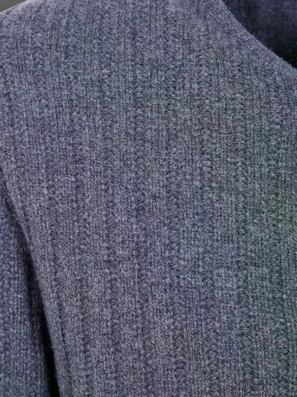 LARDINI Le Origini Ribbed-knit Button-up Cardigan