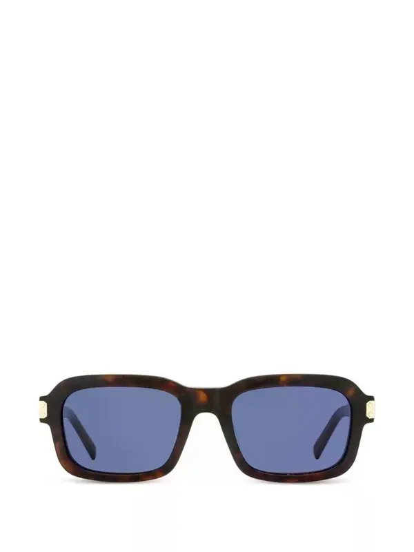 Mcm Rectangular Frame Logo Plaque Sunglasses - Brown