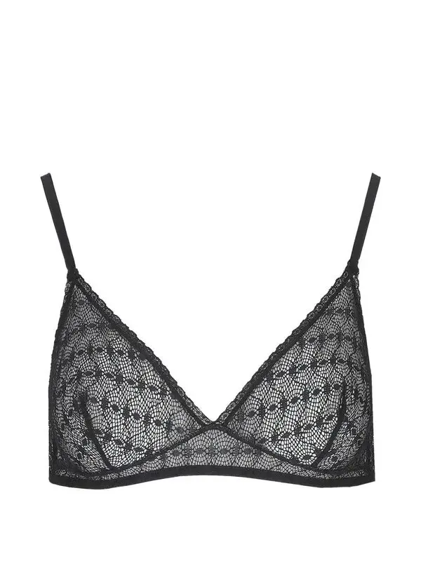 LAURA URBINATI Geometric-lace Bra - Black