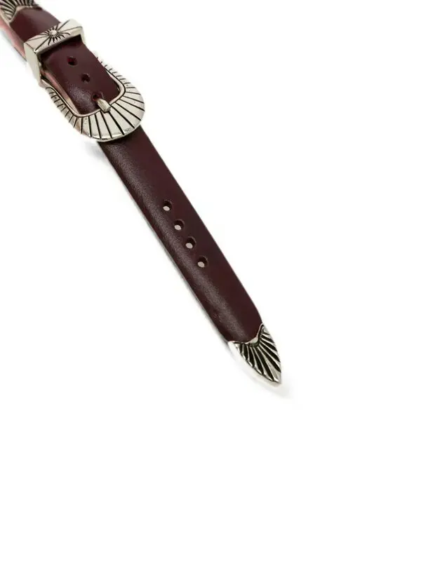 Toga Double Buckle Leather Bangle