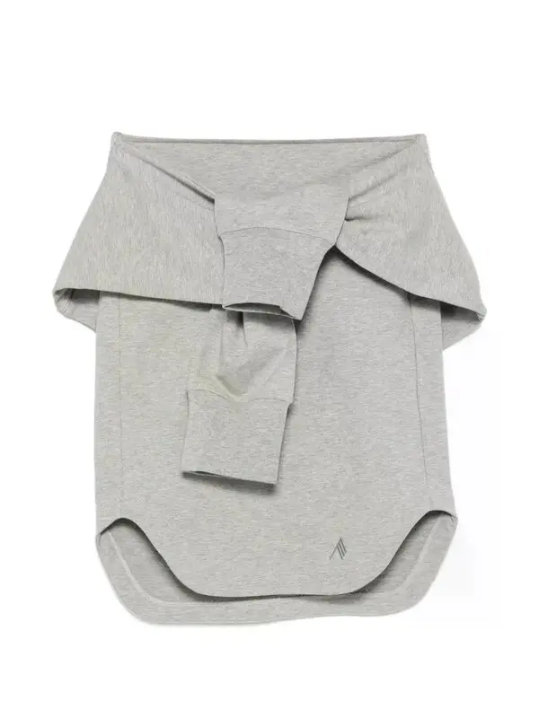 Attico Jersey Sweater-tie Mini Skirt - Grey