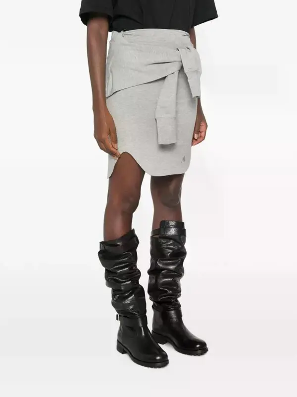 Attico Jersey Sweater-tie Mini Skirt