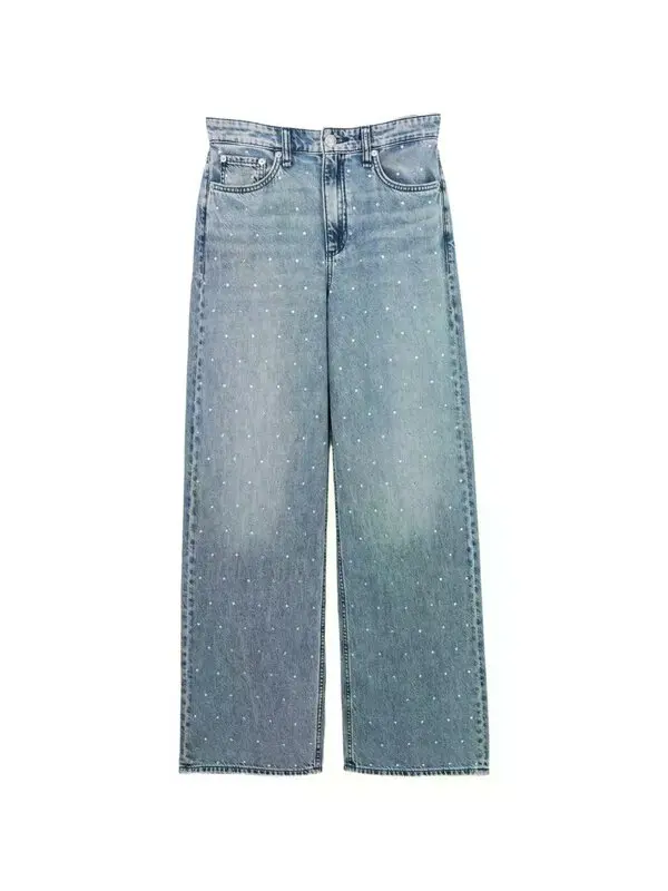 Rag & Bone Logan Crystal-embellished Jeans - Blue