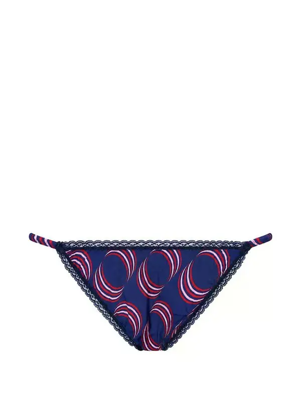 LAURA URBINATI Graphic-print Lace-trim Briefs