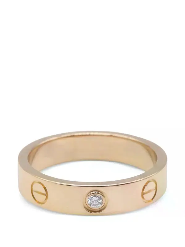 Cartier 18k Rose Gold Diamond Love Ring - Pink