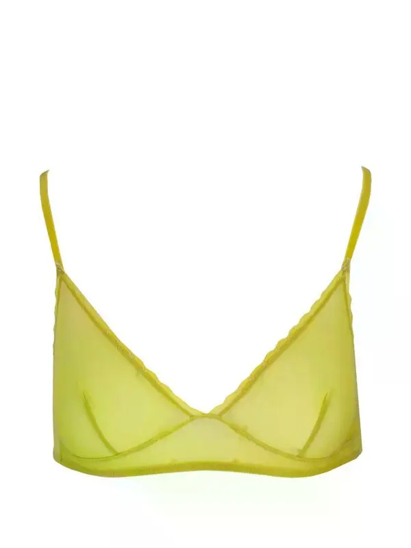 LAURA URBINATI Tulle Scalloped-edge Bra - Green