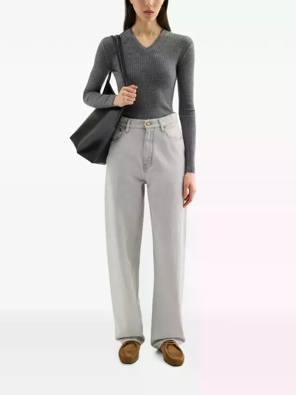 JIL SANDER Ribbed-knit V-neck Sweater