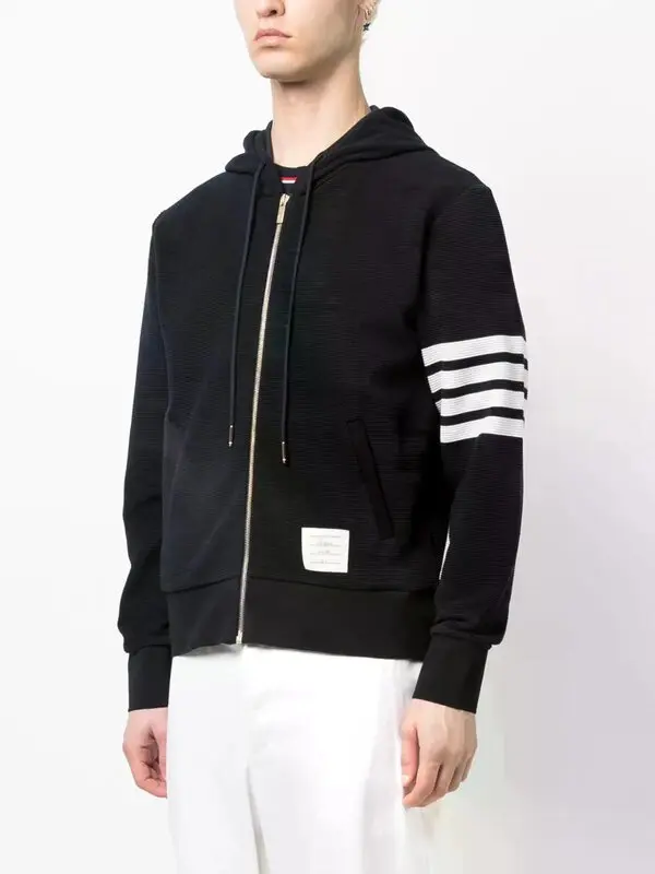 Thom Browne 4-bar Zip-up Hoodie
