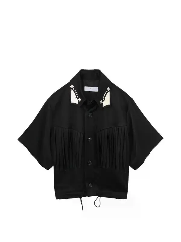 Toga Fringe-detail Embellished Shirt - Black