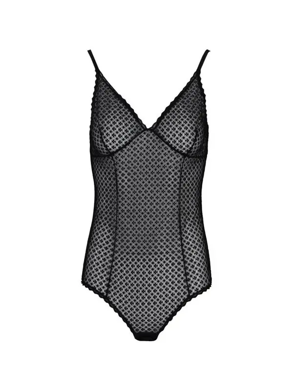 LAURA URBINATI Plumetis V-neck Bodysuit