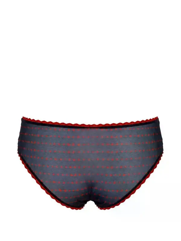 LAURA URBINATI Sheer-mesh Lace-trim Briefs - Black