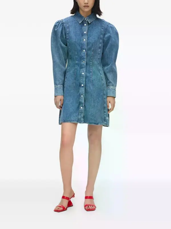 Karl Lagerfeld Puff-sleeve Denim Mini Dress