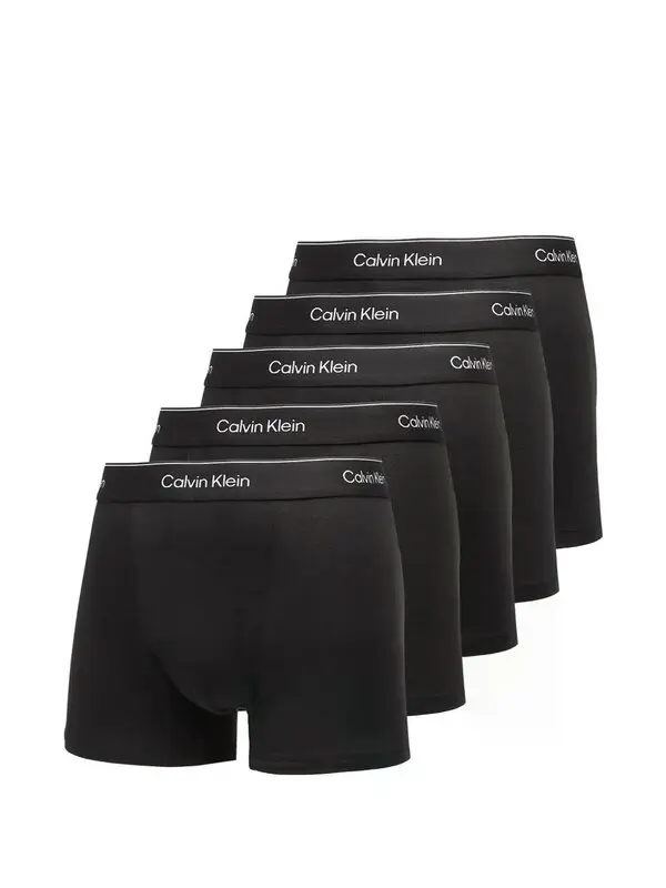Calvin Klein Logo-waistband Relaxed-fit Trunks - Black
