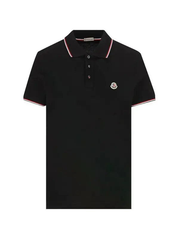 Moncler Logo-patch Tricolour-trim Polo Shirt