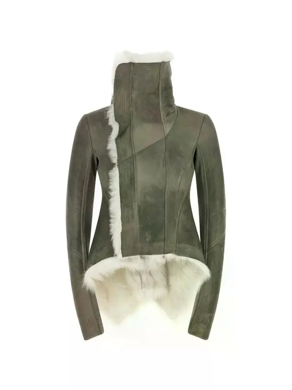 Rick Owens Naska Asymmetrical Shearling Jacket - Grey