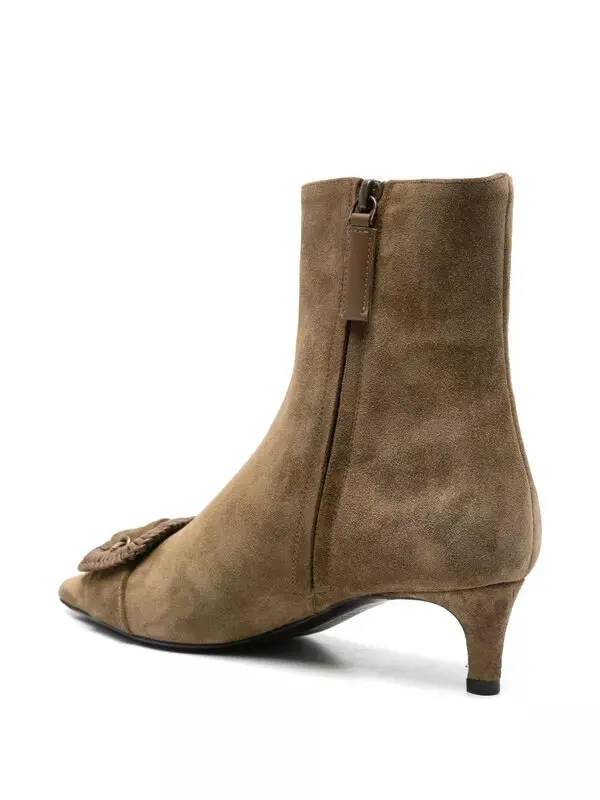 Roberto Festa Buckle-detail Pointed-toe Leather Ankle Boots