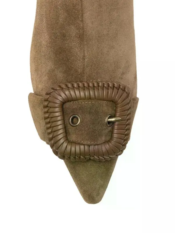 Roberto Festa Buckle-detail Pointed-toe Leather Ankle Boots