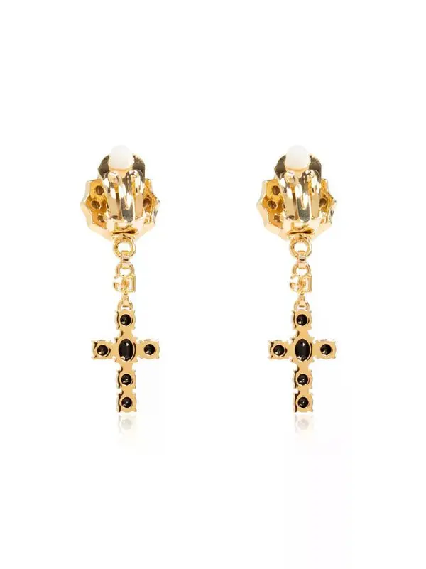 Dolce & Gabbana Cross-pendant Drop Earrings
