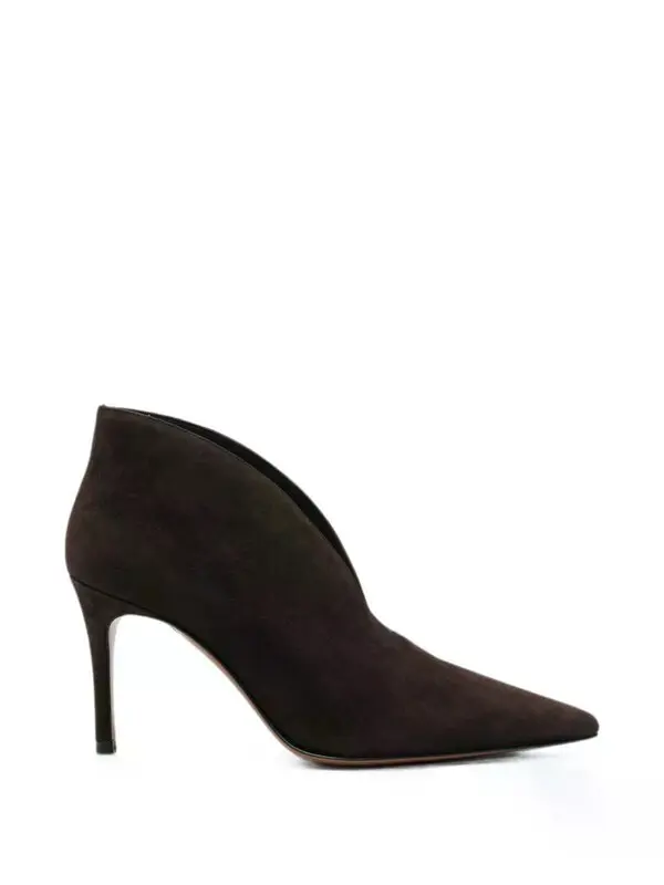 Roberto Festa Pointed-toe V-cut Leather Ankle Boots - Brown