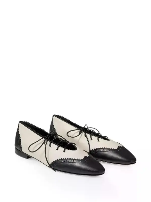 JIMMY CHOO Margot Lace-up Ballet Flats - Neutrals