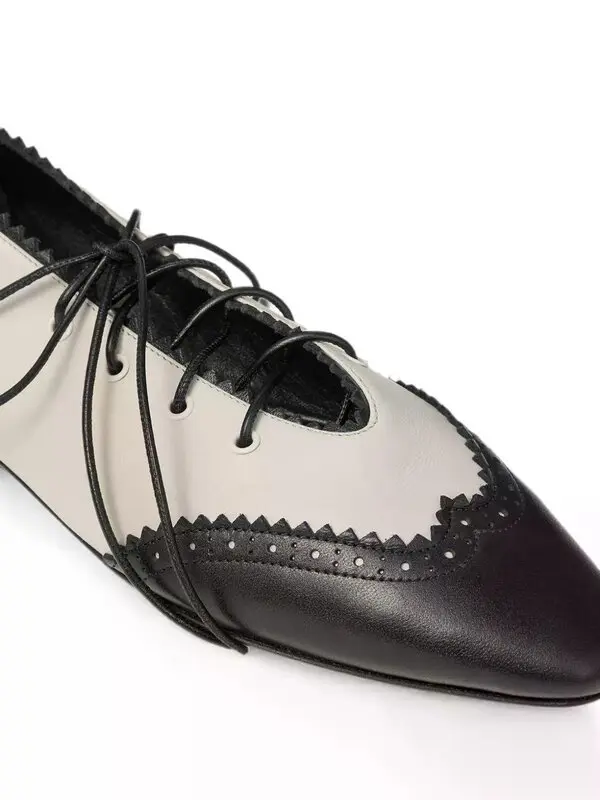 JIMMY CHOO Margot Lace-up Ballet Flats - Neutrals