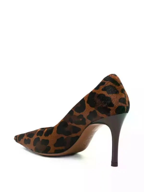 Roberto Festa Leopard-print Pointed-toe Leather Heeled Pumps