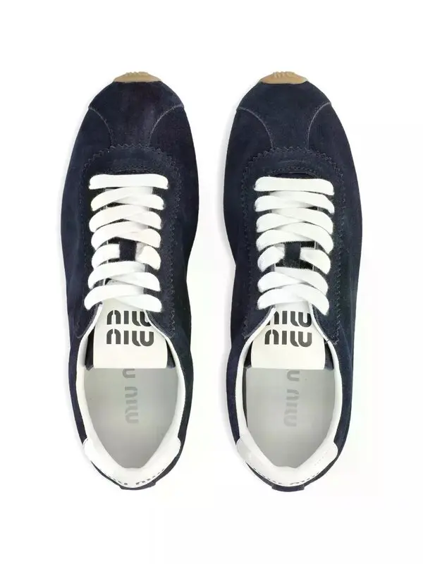 Miu Miu Plume Suede Lace-up Sneakers