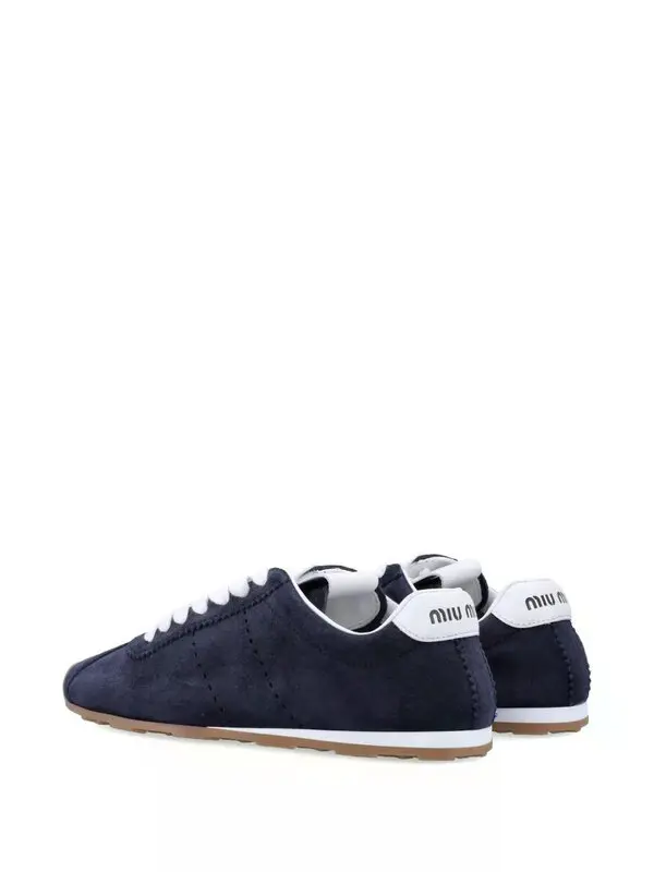 Miu Miu Plume Suede Lace-up Sneakers