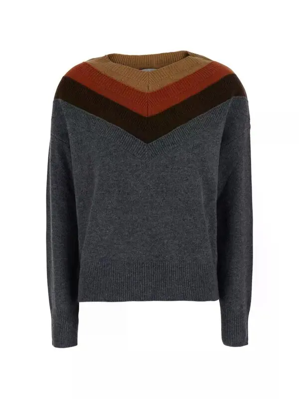JUCCA Chevron-knit V-neck Sweater