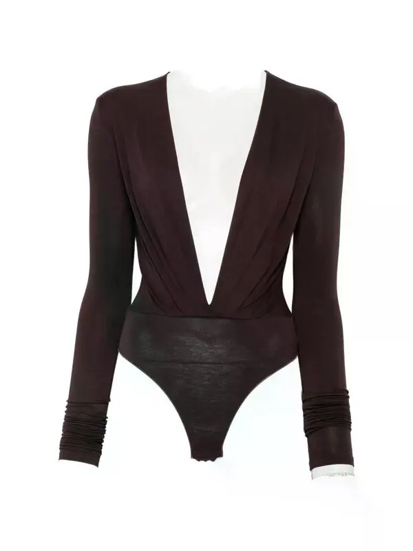 Andamane Plunging V-neck Long-sleeve Bodysuit