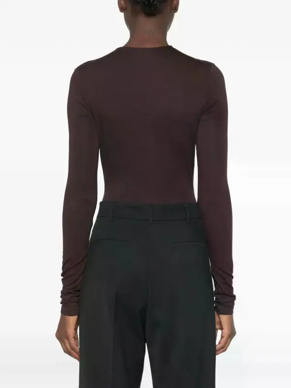 Andamane Plunging V-neck Long-sleeve Bodysuit