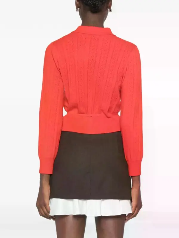 Sandro Lotus Pointelle-knit Cardigan