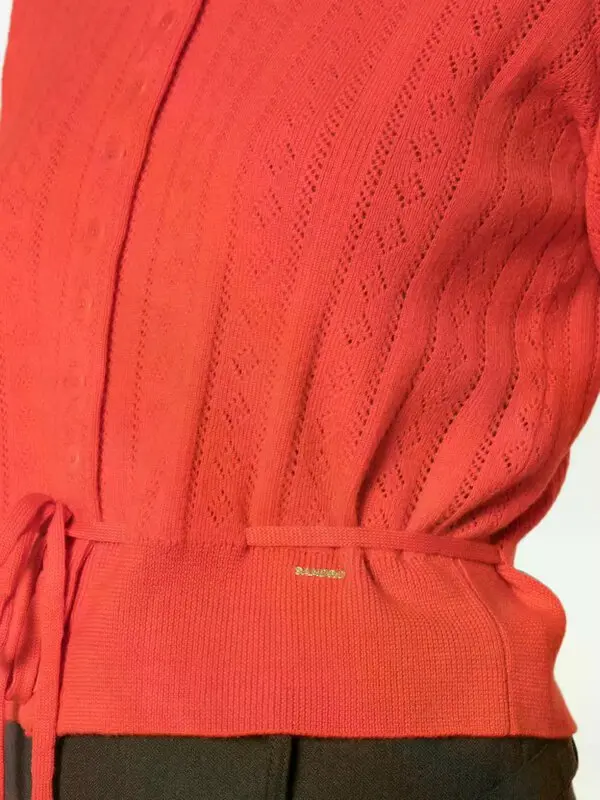 Sandro Lotus Pointelle-knit Cardigan